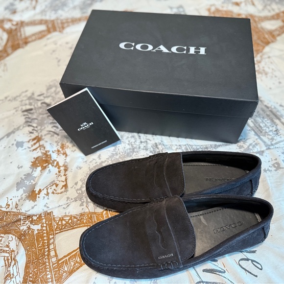 Coach | Shoes | Coach Mens Black Suede Loafers | Poshmark